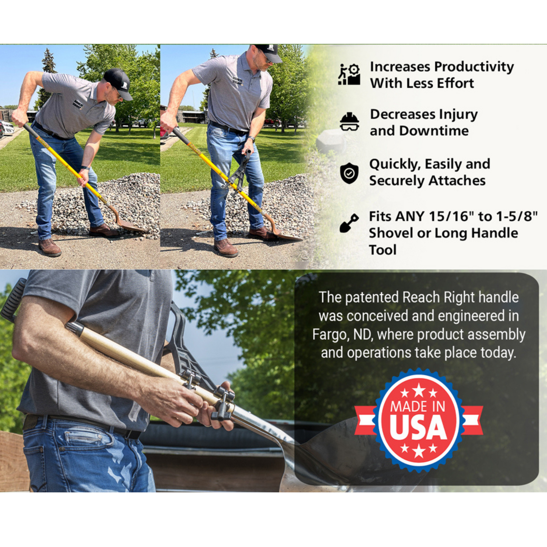 Reach Right Handle - Ergonomic Handle Attachment – Reach Right USA
